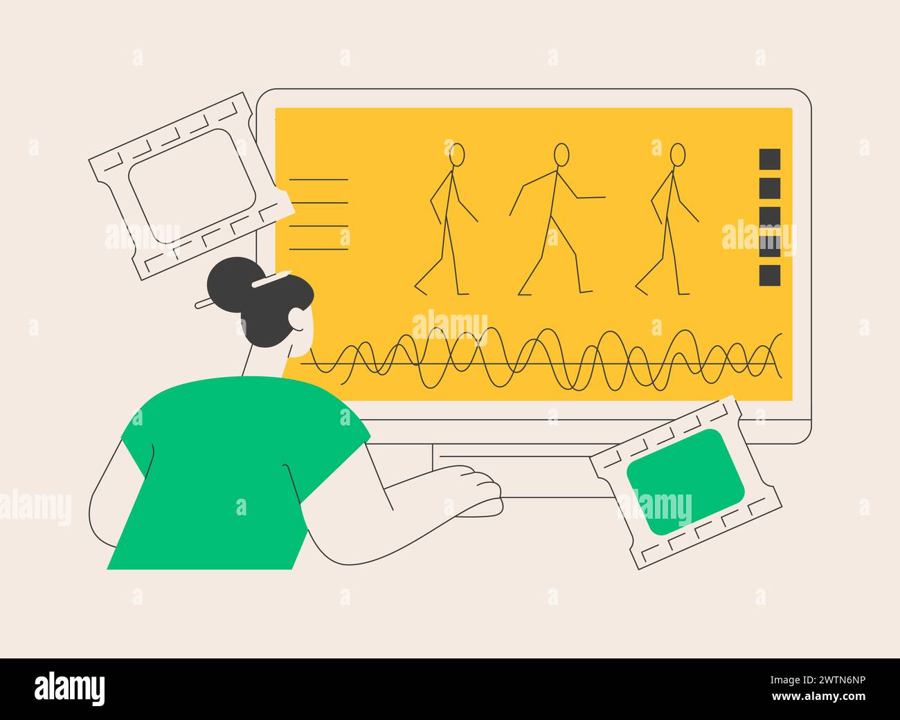 Computer animation abstract concept vector illustration Stock Vector ...