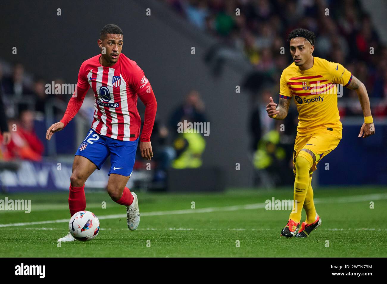 MADRID, SPAIN - MARCH 17: Samuel Lino Left Winger of Atletico de Madrid ...