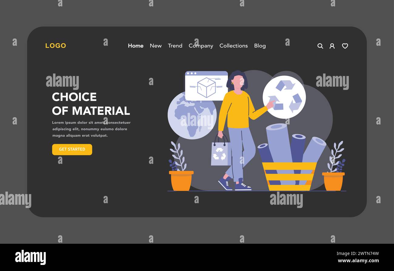 Choice of materials night or dark mode web or landing page. A conscious ...