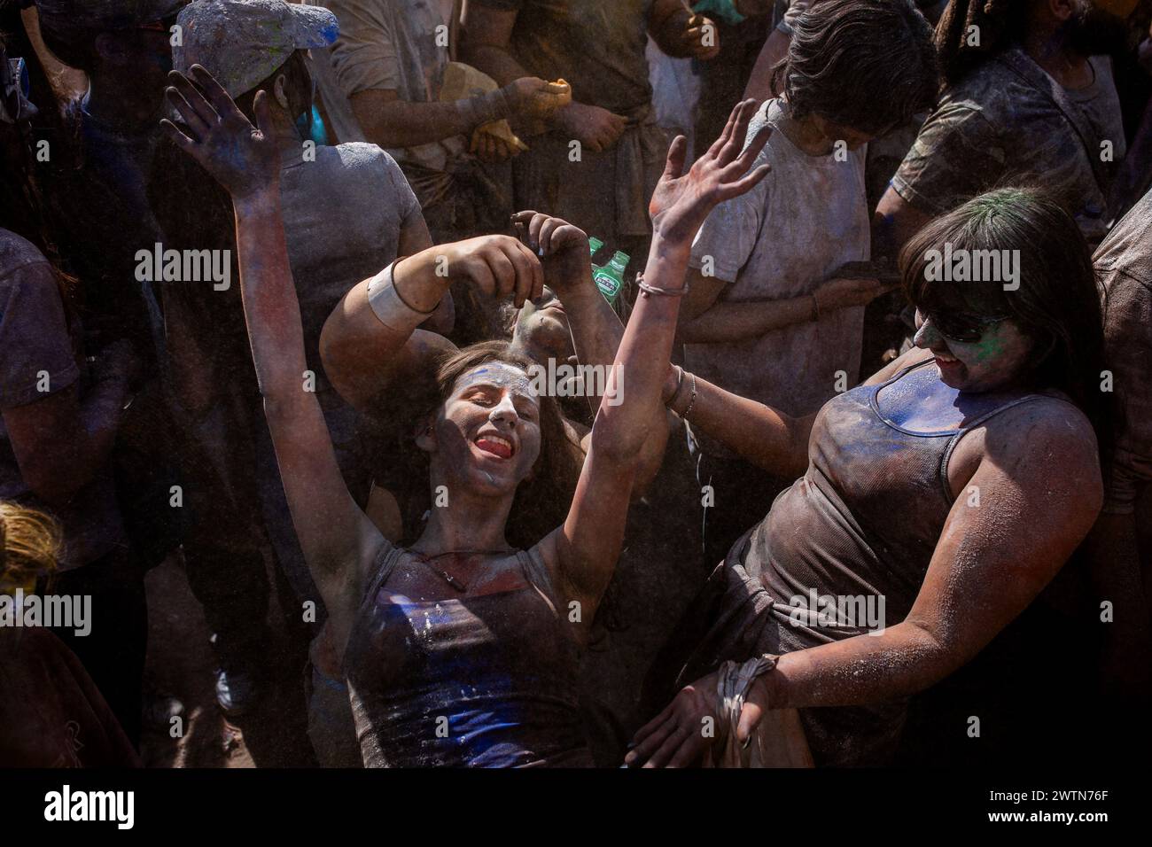 Galaxidi, Greece. 18th Mar, 2024. Revelers take part in the "Flour War ...