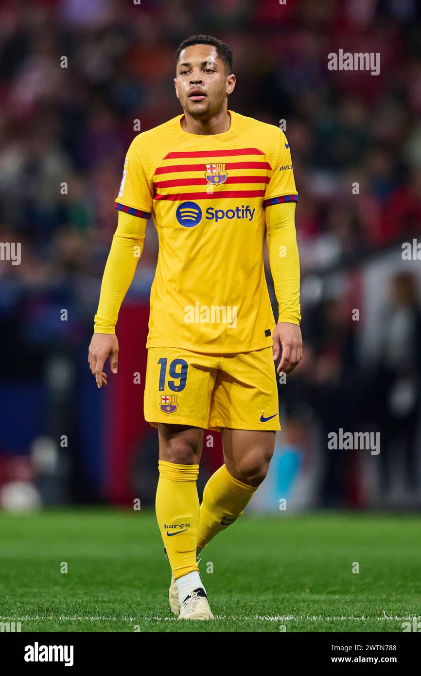 MADRID, SPAIN - MARCH 17: Vitor Roque Centre-Forward of FC Barcelona ...