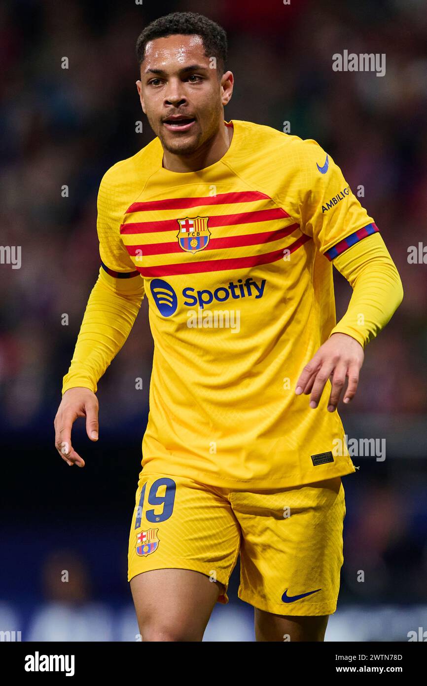 MADRID, SPAIN - MARCH 17: Vitor Roque Centre-Forward of FC Barcelona ...
