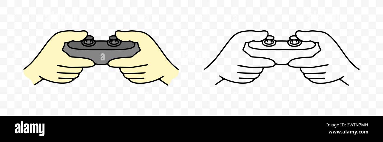 Hands holding joystick or controller, gamer, graphic design. Playing ...