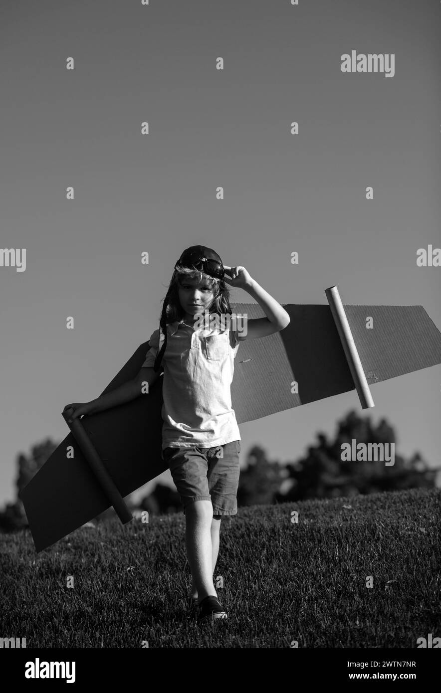 Child in airplane Black and White Stock Photos & Images - Alamy