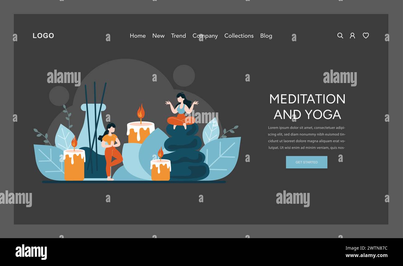 Serenity in Practice concept. Peaceful yoga poses and tranquil ...
