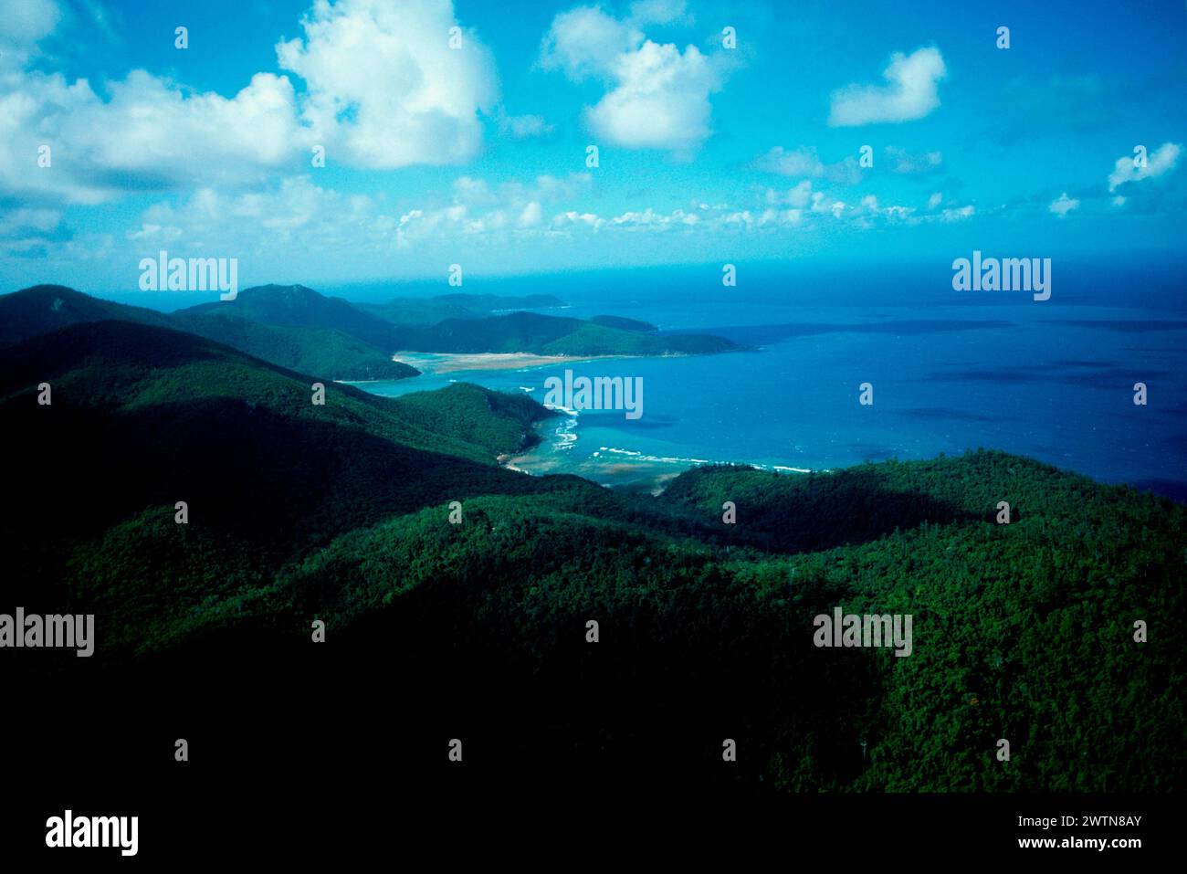 Australia, Great Barrier Reef: Airshot from Coastline and beaches of ...