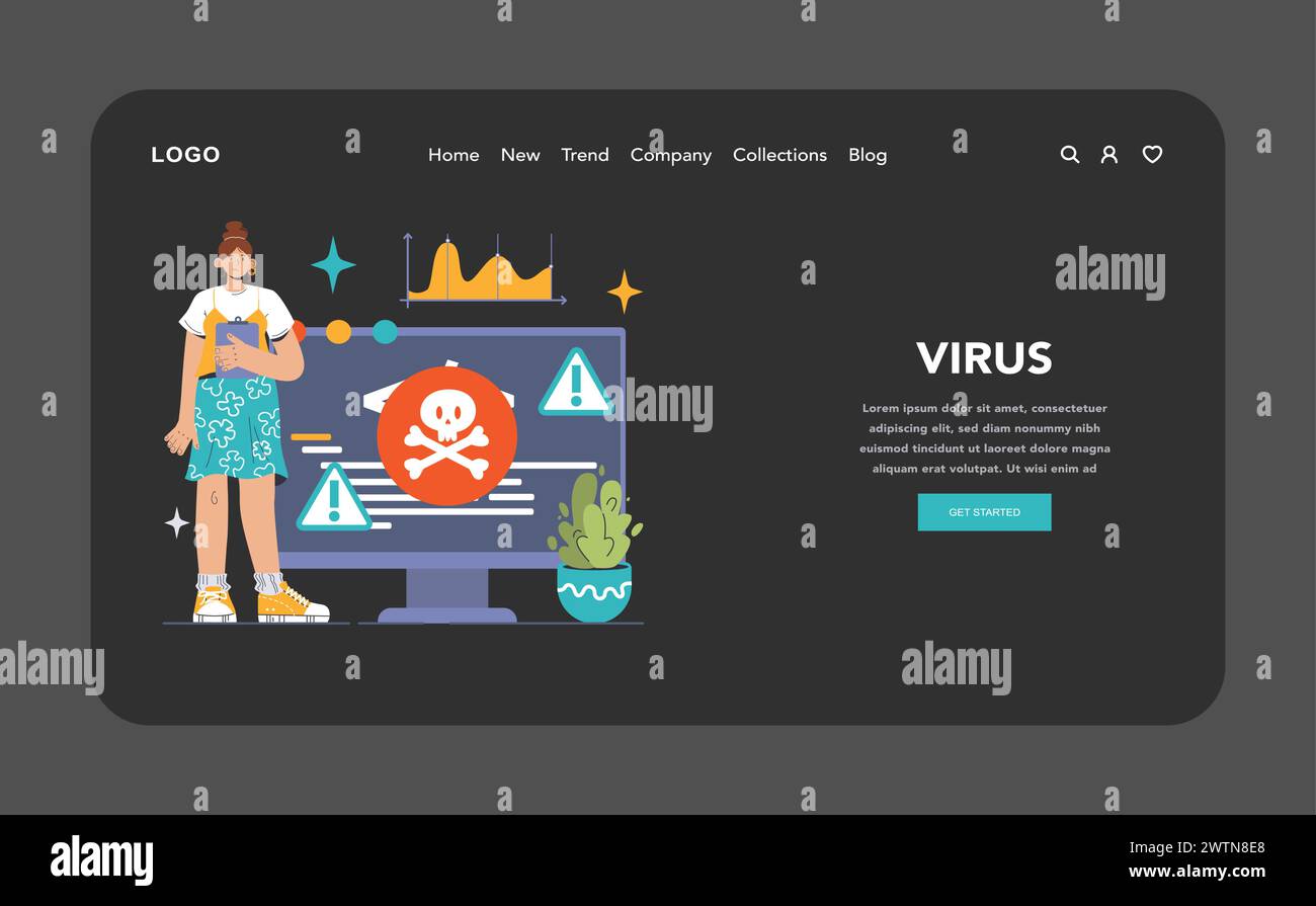 Ransomware attack dark or night mode web, landing. Hacker demands payment with locked files ...