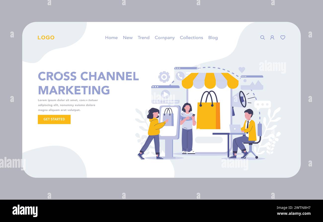 Cross Channel Marketing web or landing page. Synchronized brand ...