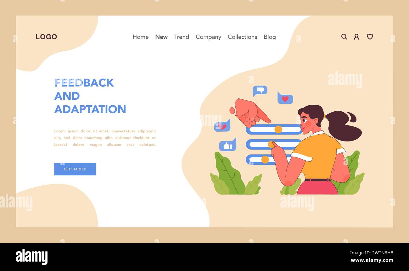 Innovation cycle web or landing. Generation of a creative idea or ...