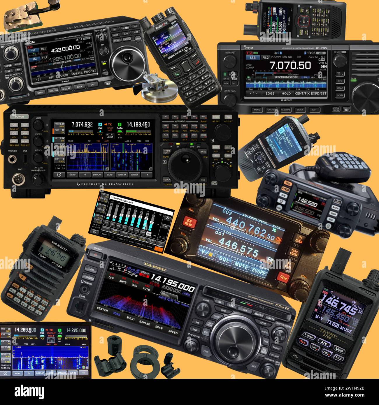 Collection of ham radios Stock Photo - Alamy