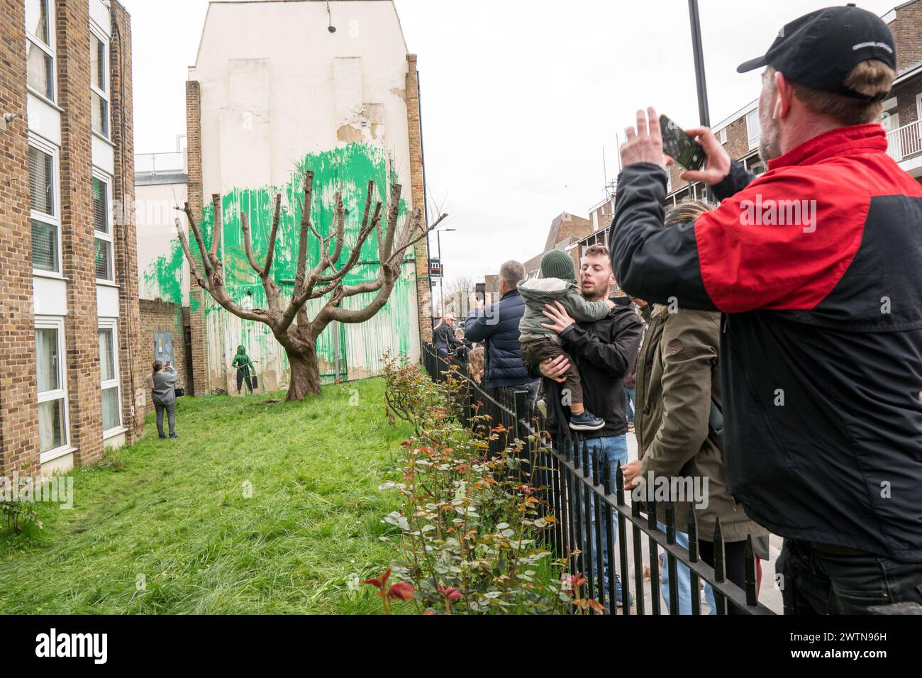 Banksy Tree Mural Hornsey Road Finsbury Park London 18th March 2024 ...