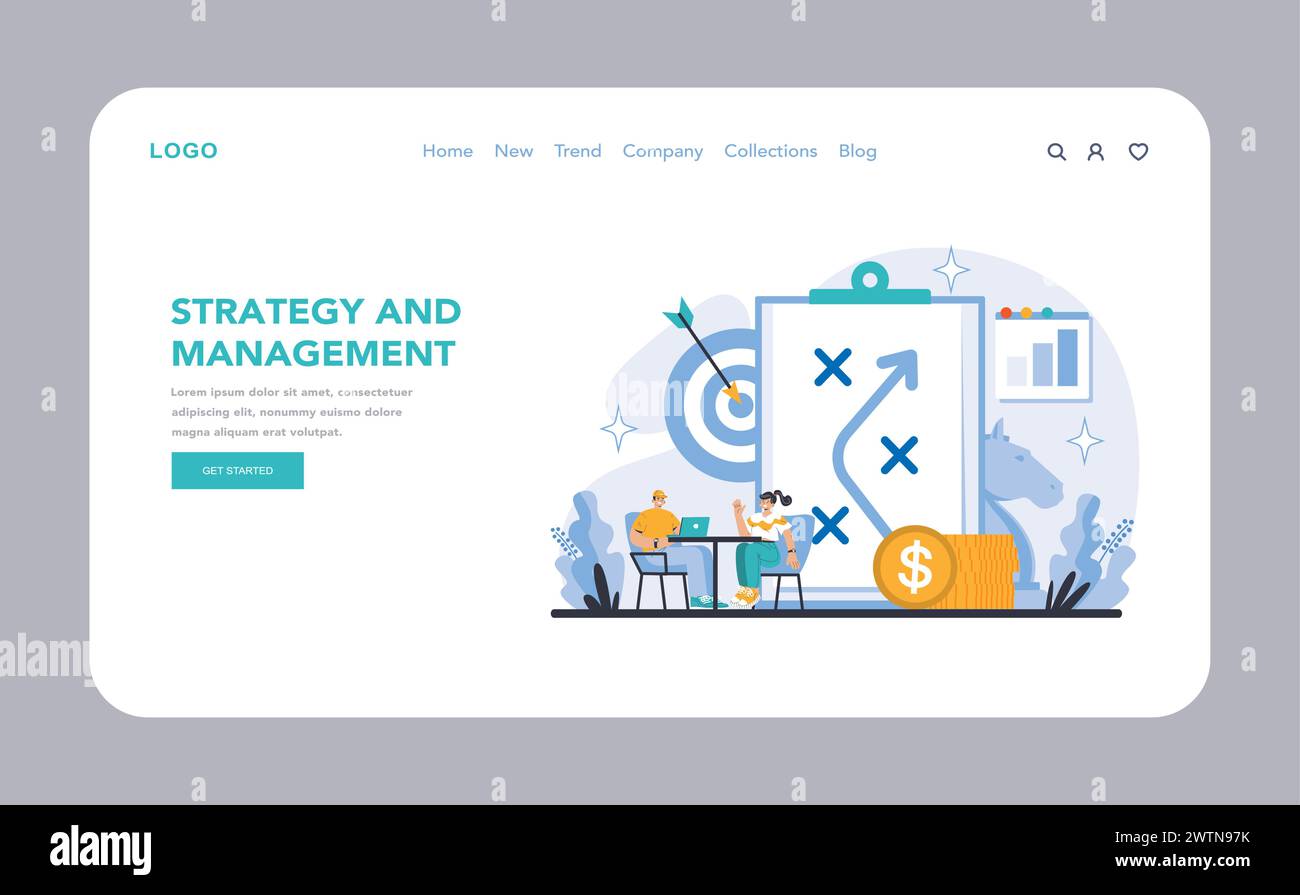 Strategy and management web or landing page. Executives collaborate on ... Strategy and management web or landing page. Executives collaborate on ...