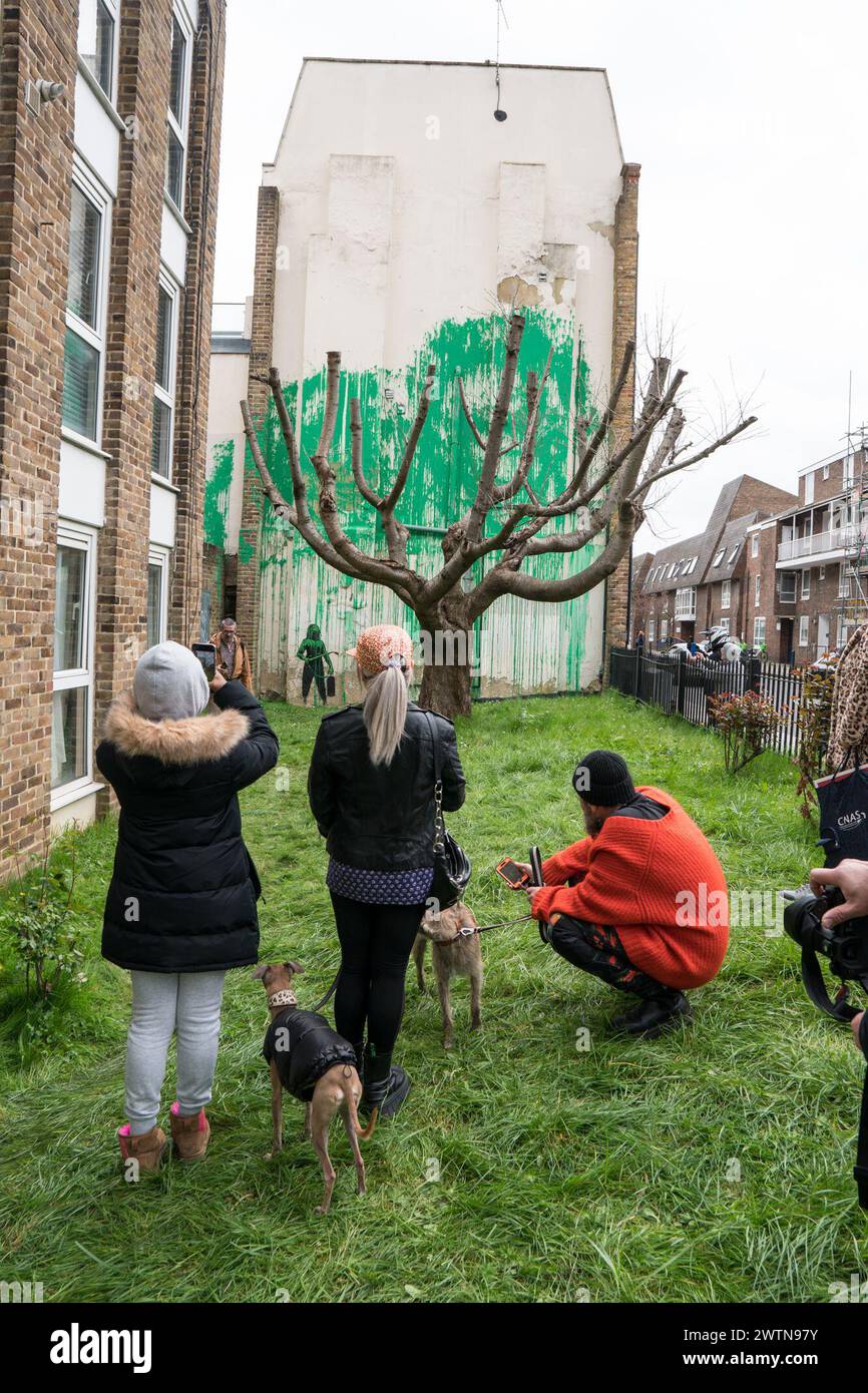 Banksy Tree Mural Hornsey Road Finsbury Park London 18th March 2024 ...