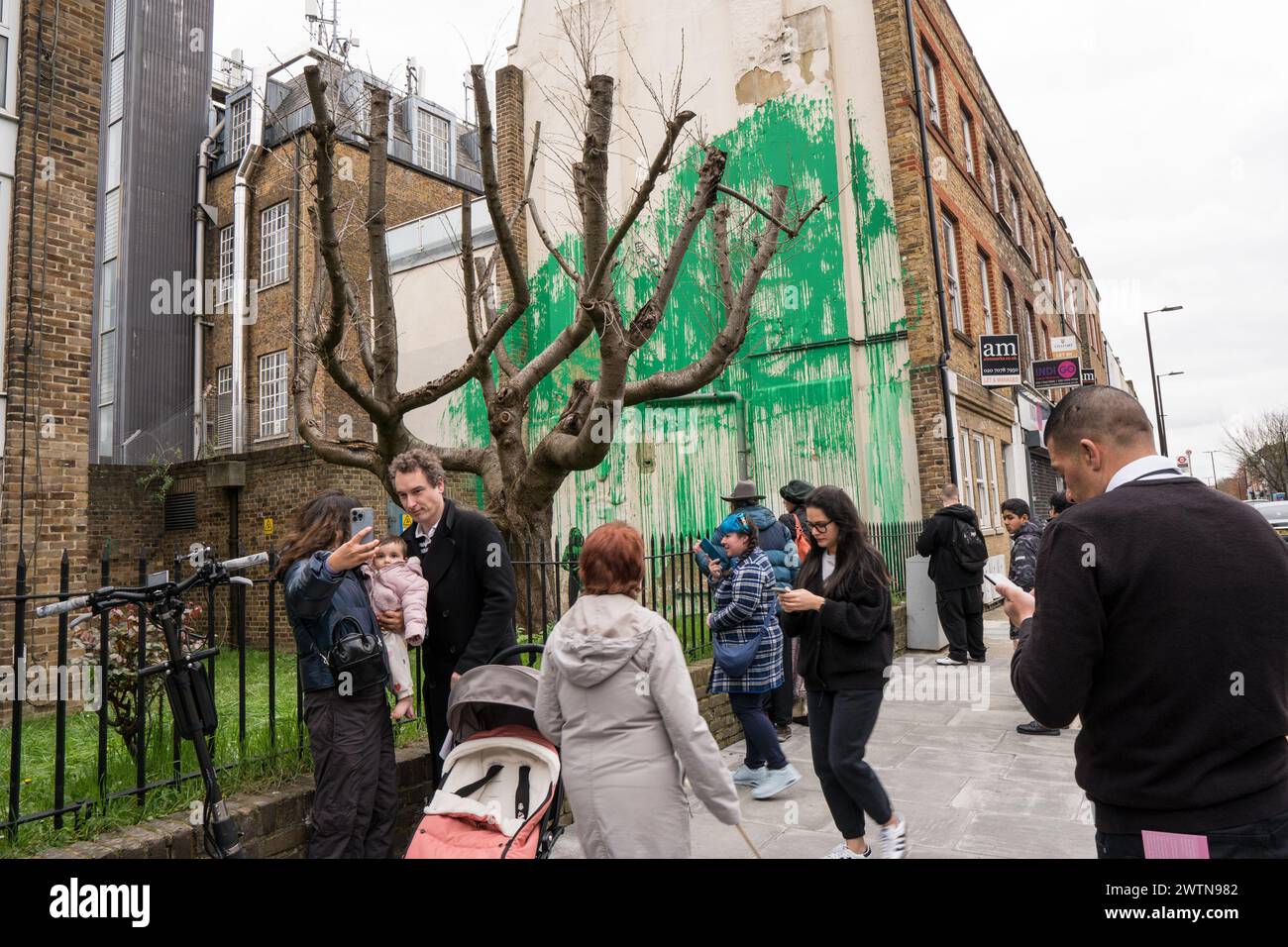 Banksy Tree Mural Hornsey Road Finsbury Park London 18th March 2024 ...