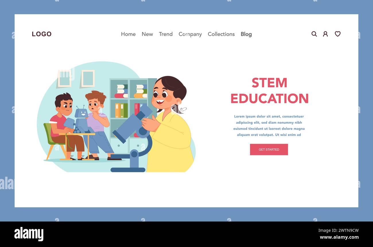 STEM learning concept. Eager students experiment with robotics, while ...