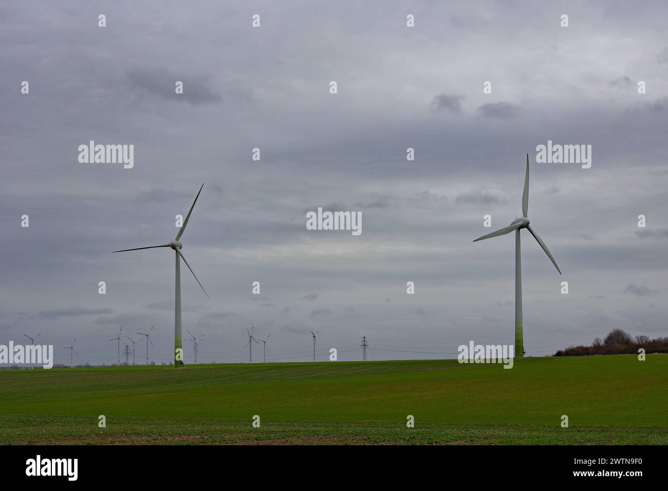 wind powerplant in rural area Stock Photo - Alamy
