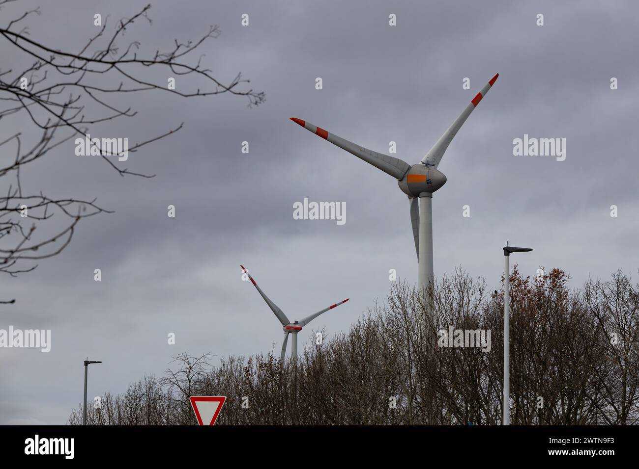 wind powerplant in rural area Stock Photo - Alamy