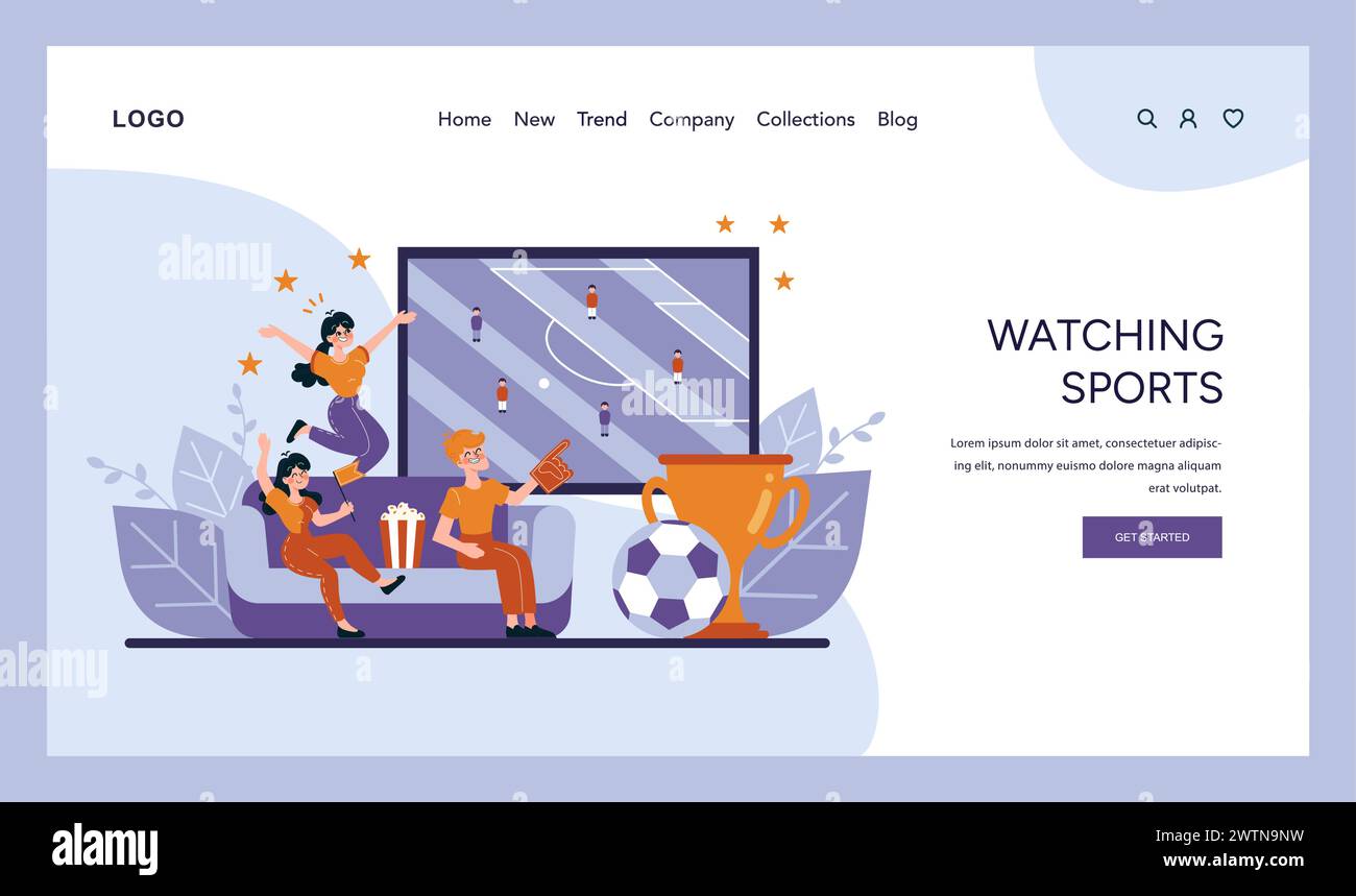 Watching Sports concept. A group of friends express their excitement ...