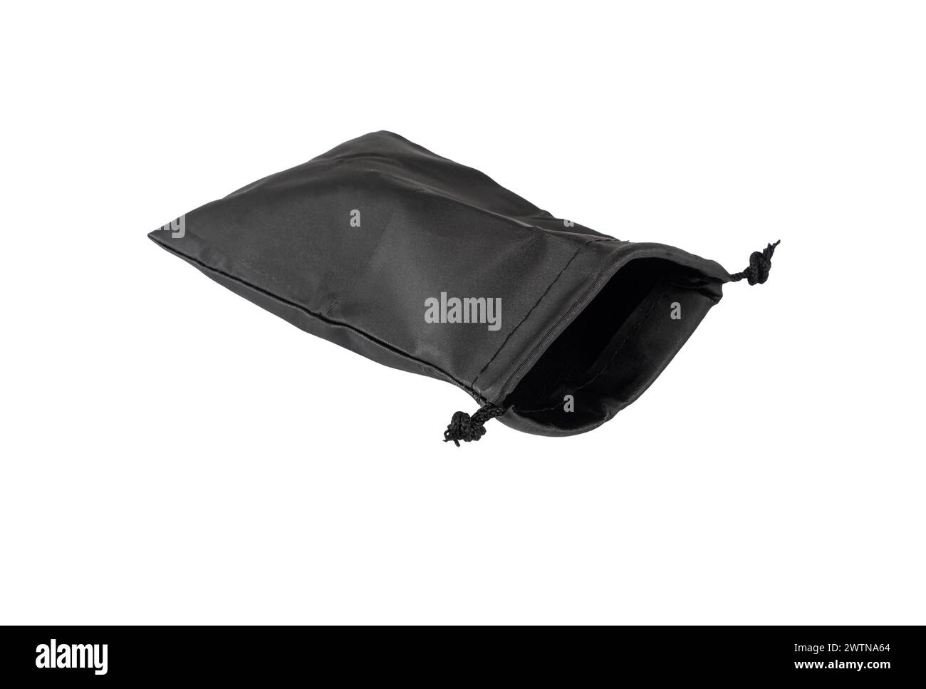 a black cloth bag on a transparent background Stock Photo - Alamy