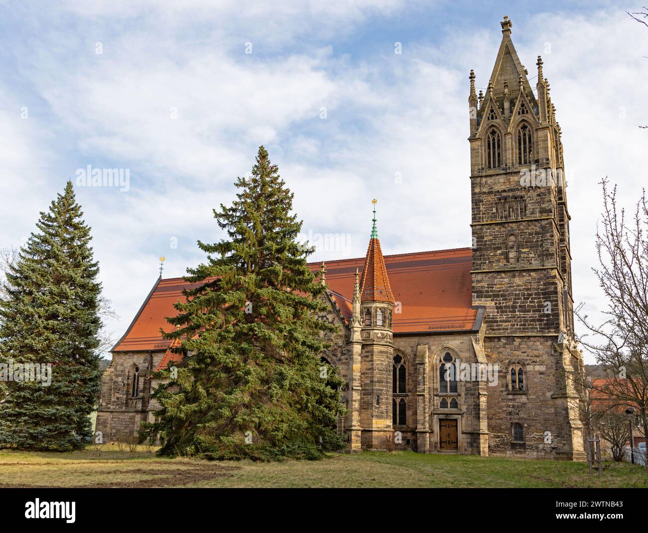 old gothic St. Mary's church in Stadtilm in Thuringia Stock Photo - Alamy