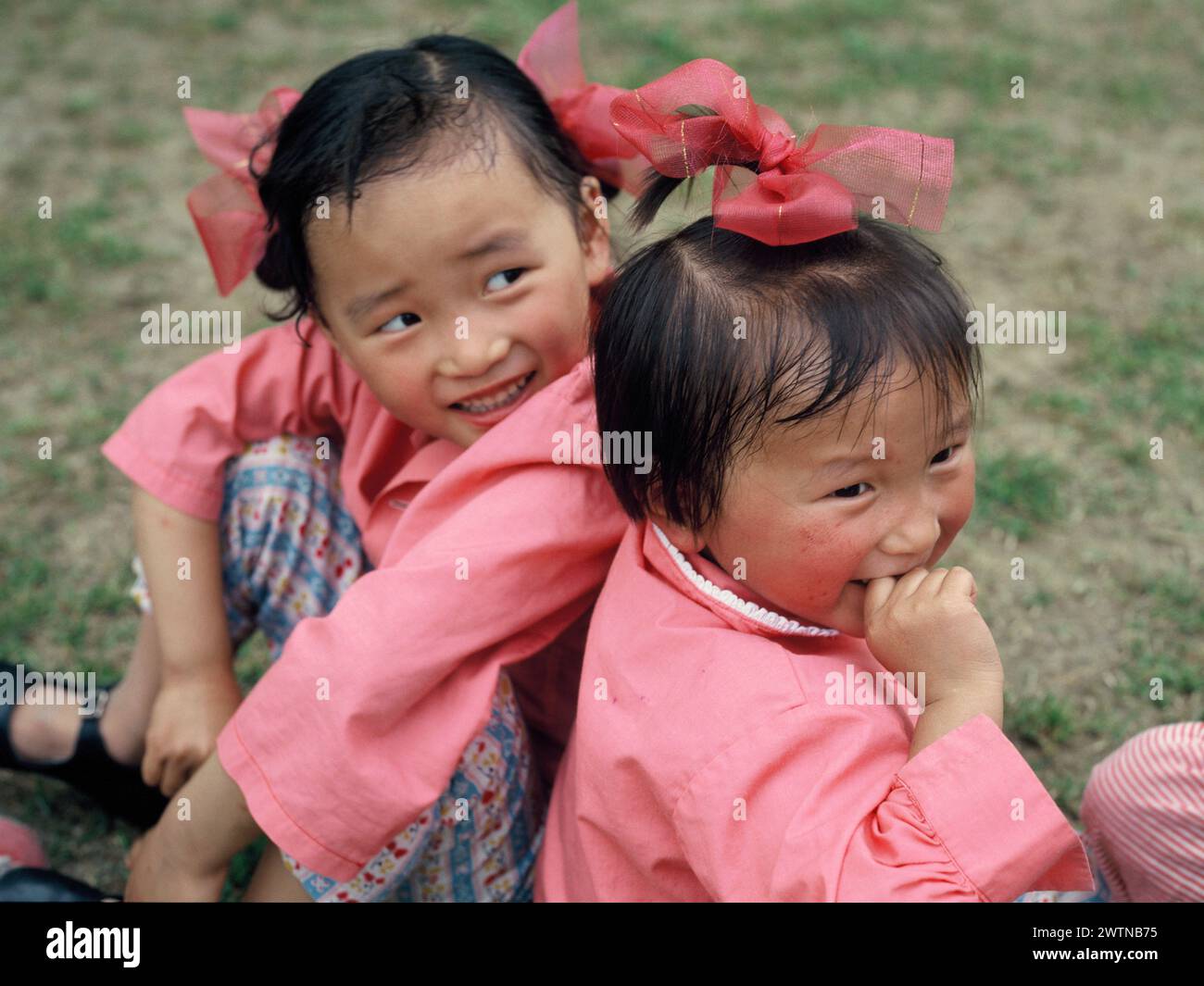 China. Shanghai. Local children. Little girls outdoors Stock Photo - Alamy