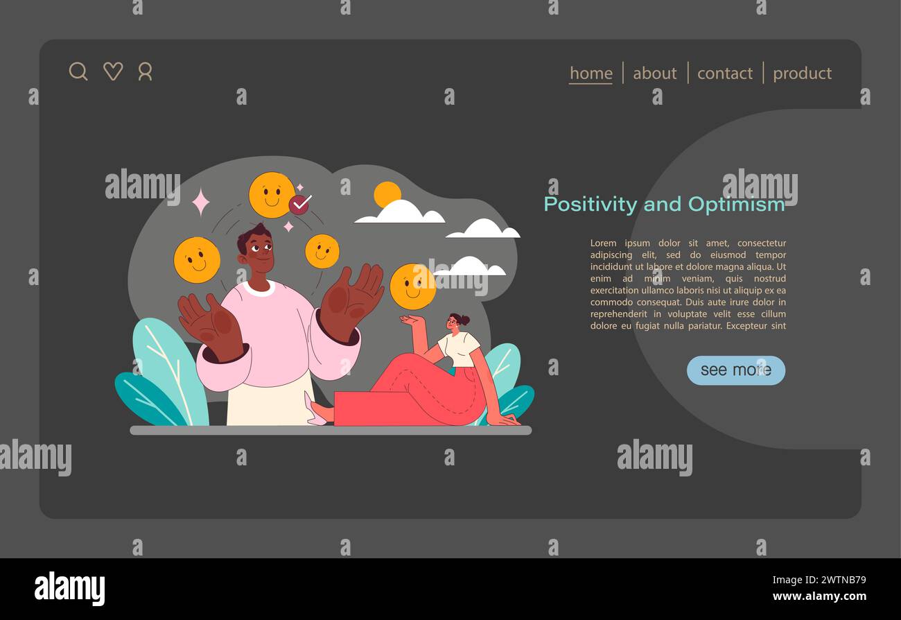 Positivity and optimism concept. A vibrant vector illustration that ...