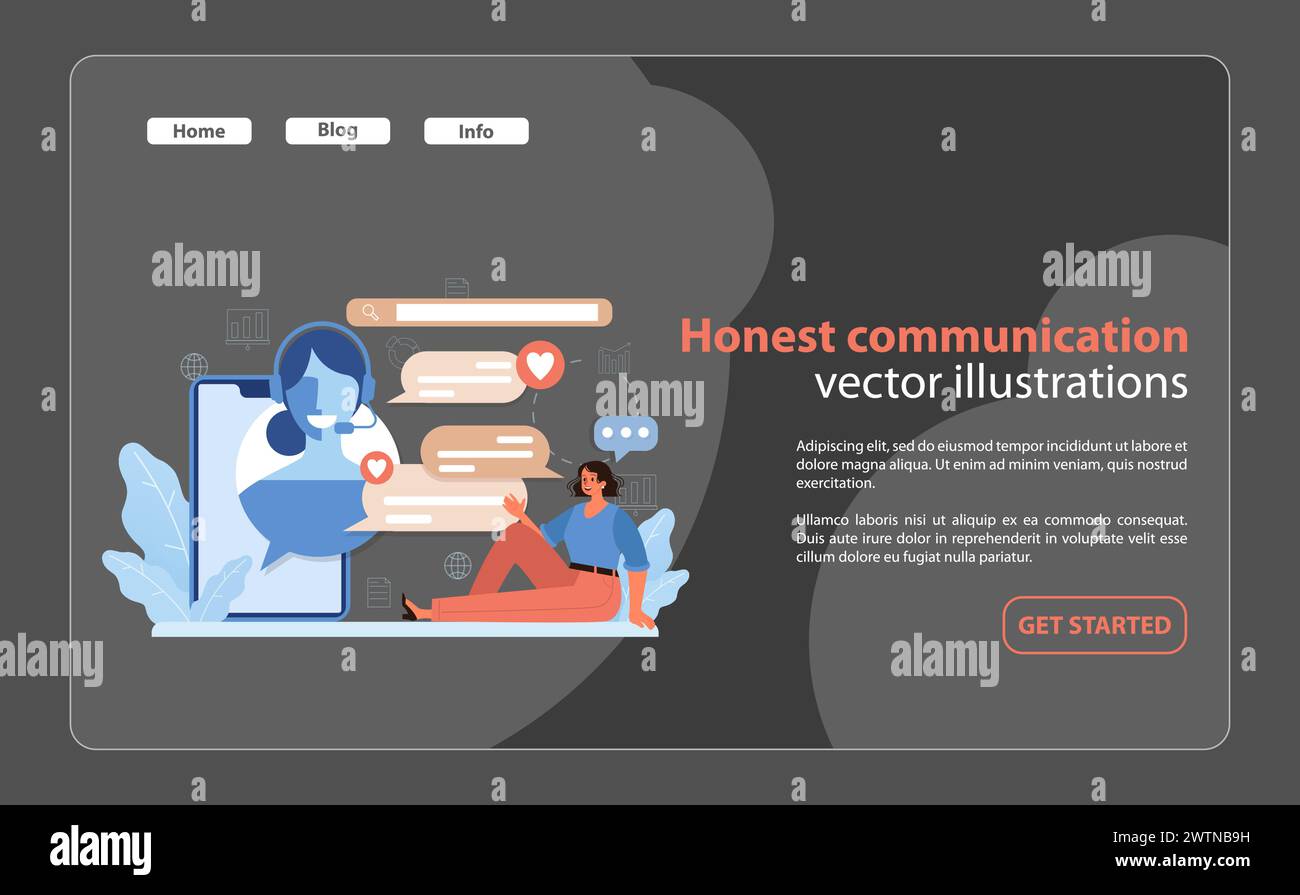 Honest Communication Illustration. A customer service representative ...