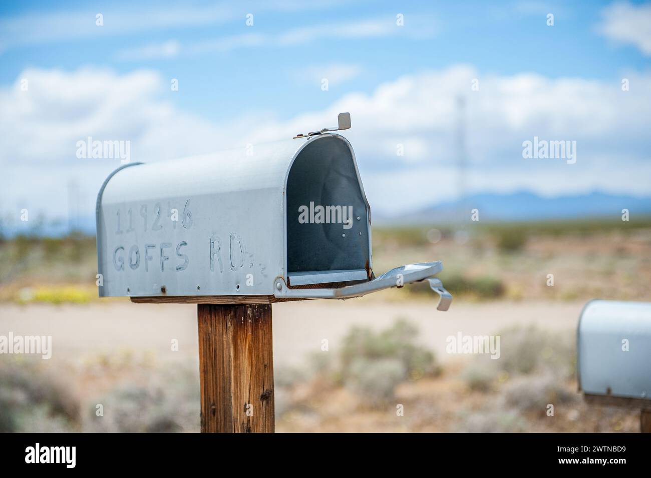 Mailboxes in abandoned ghost town Goffs on Route 66 in the Mojave ...