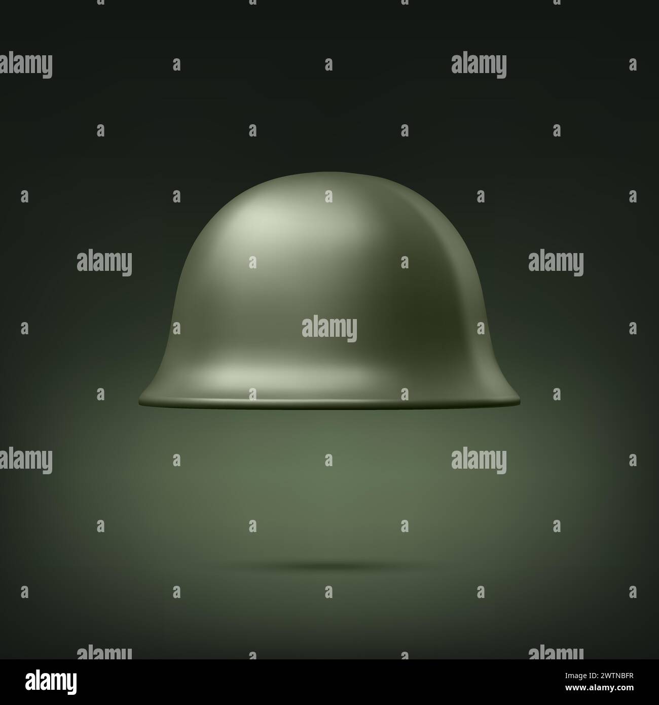 Vector 3d Realistic Green Military Soldier Protective Helmet Closeup ...