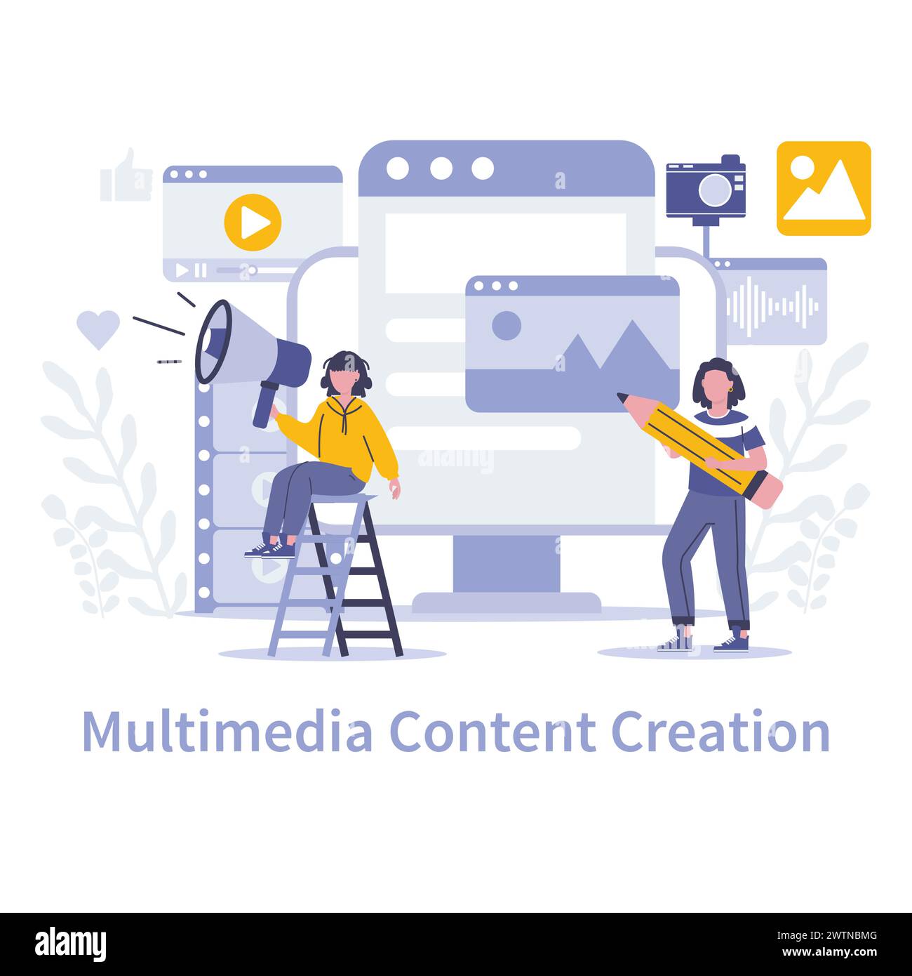 Multimedia Content Creation concept. Unleashing creativity across ...