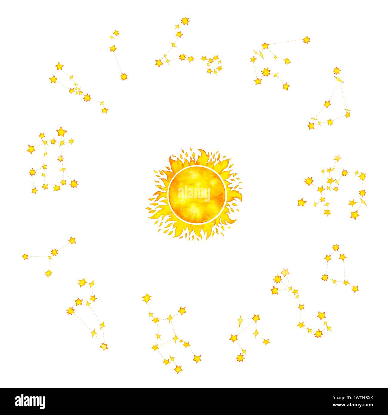 Horoscope circle. Zodiac constellations with leo virgo scorpio libra ...