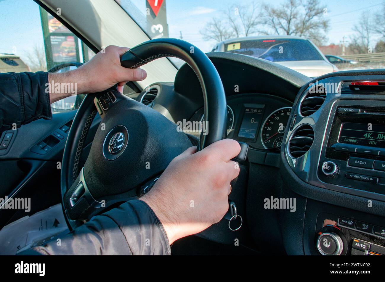 Transport Men s hands on the steering wheel Samara Samara region Russia ...