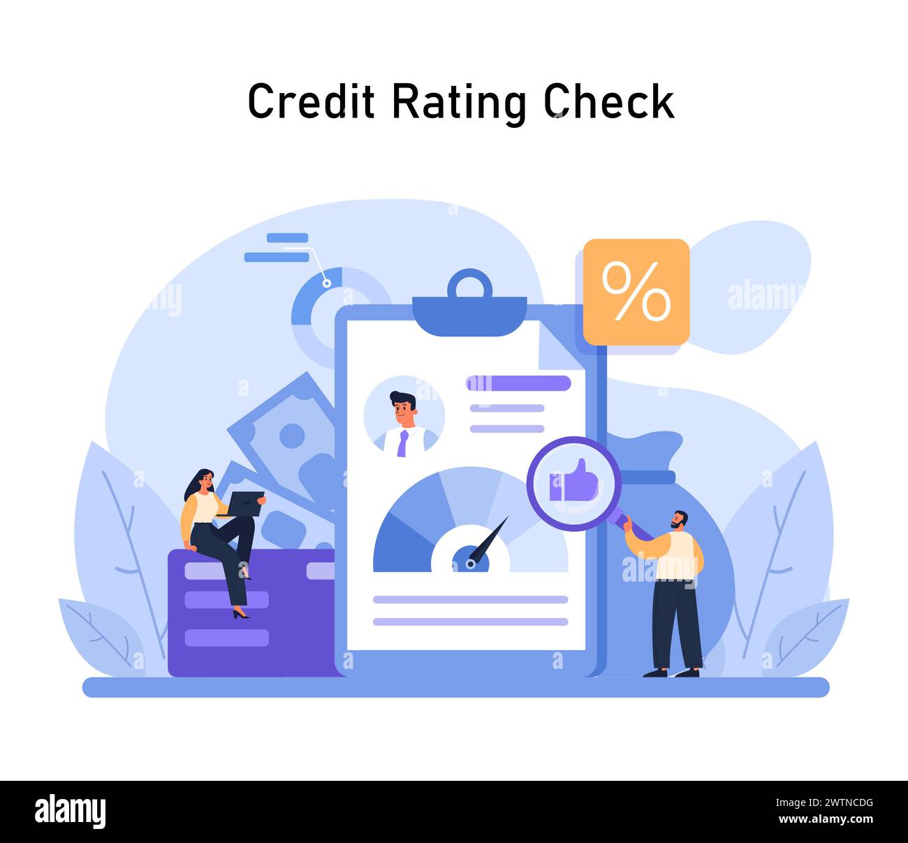 Credit Rating Evaluation Concept. A focused look at creditworthiness ...