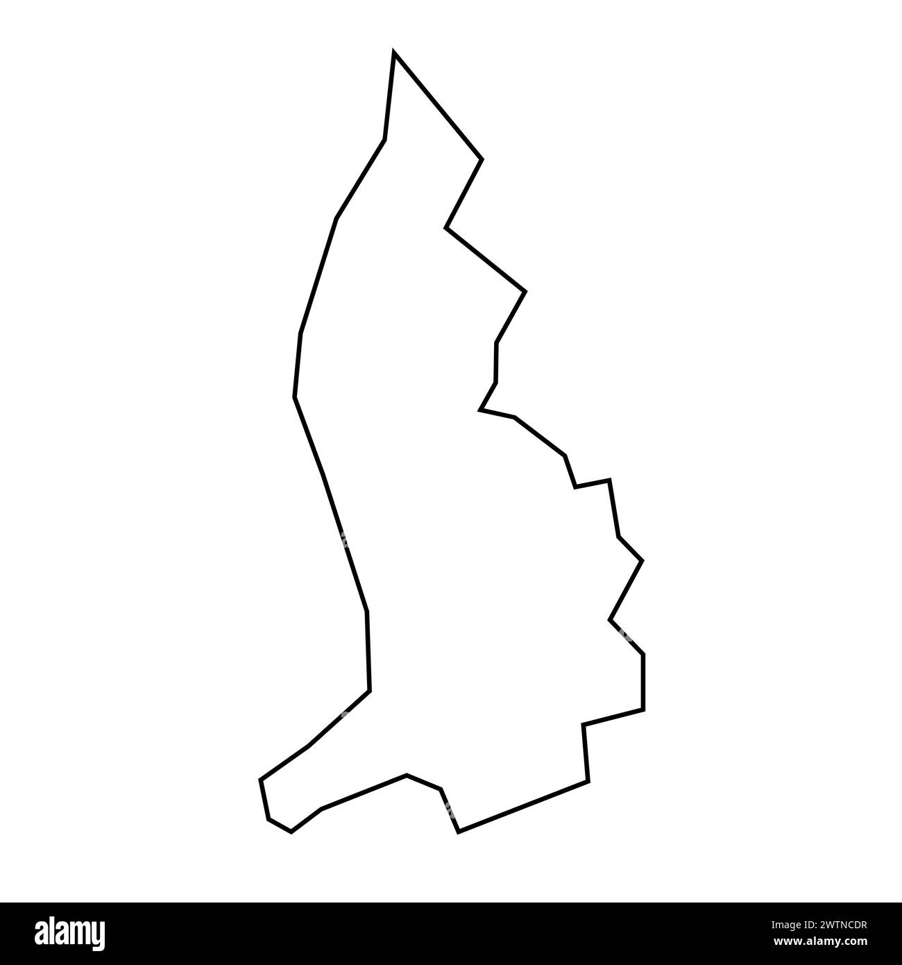Liechtenstein country thin black outline silhouette. Simplified map ...
