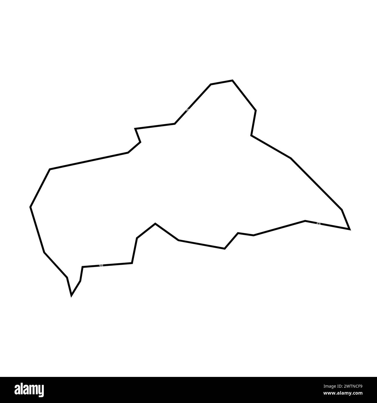 Central African Republic country thin black outline silhouette ...