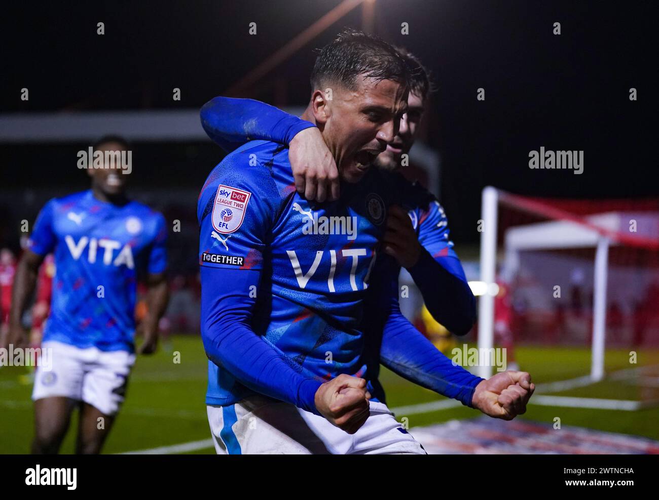 Stockport County's Antoni Sarcevic celebrates scoring their side's ...