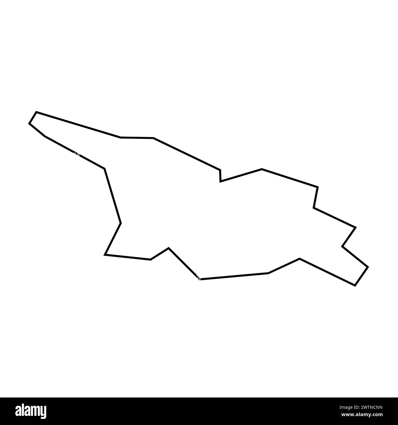 Georgia country thin black outline silhouette. Simplified map. Vector ...