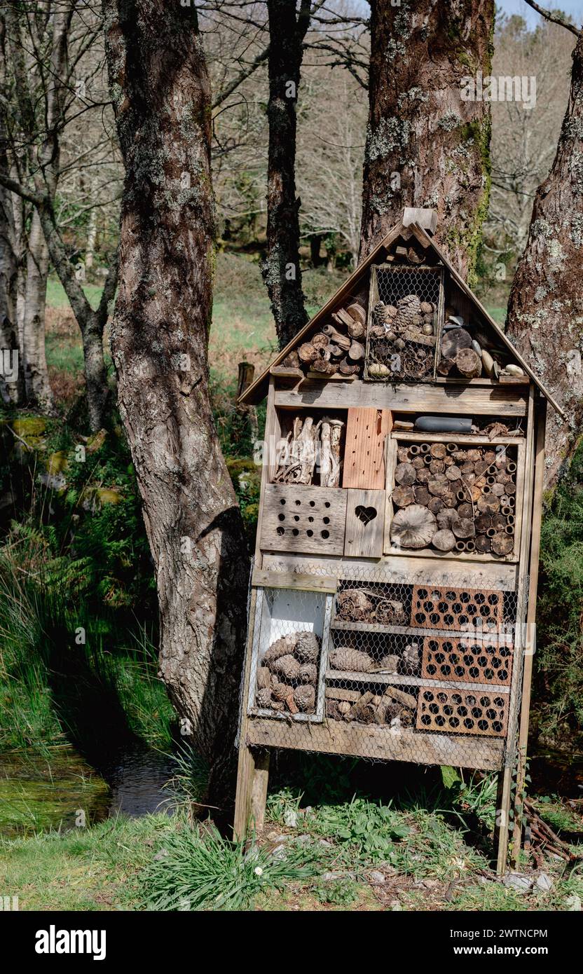 Insect hotel made from recycled material. hotel for pollinating insects ...