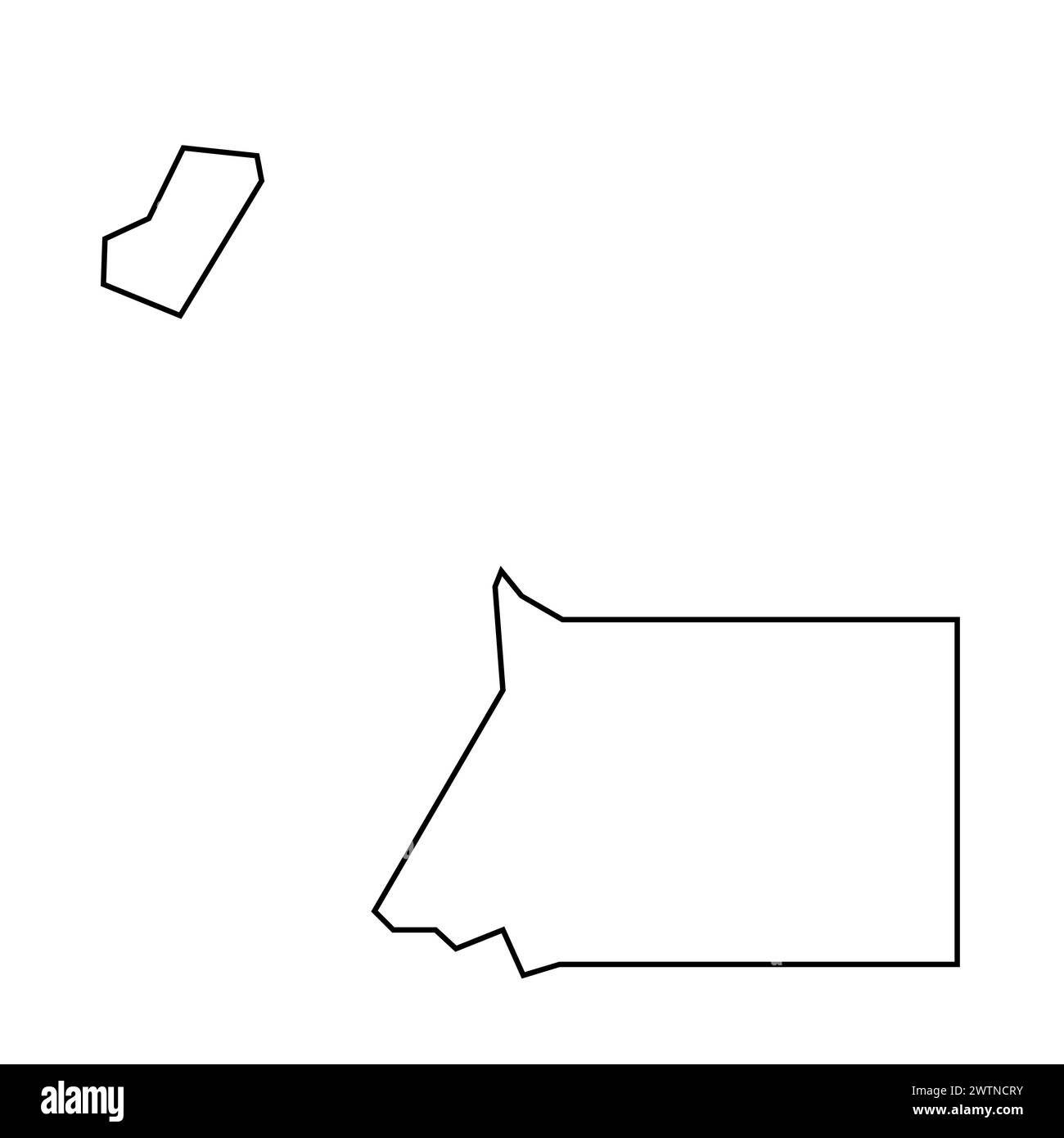 Equatorial Guinea Country Thin Black Outline Silhouette Simplified Map