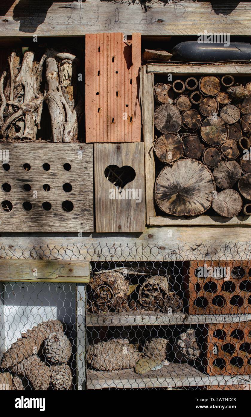Insect hotel made from recycled material. hotel for pollinating insects ...