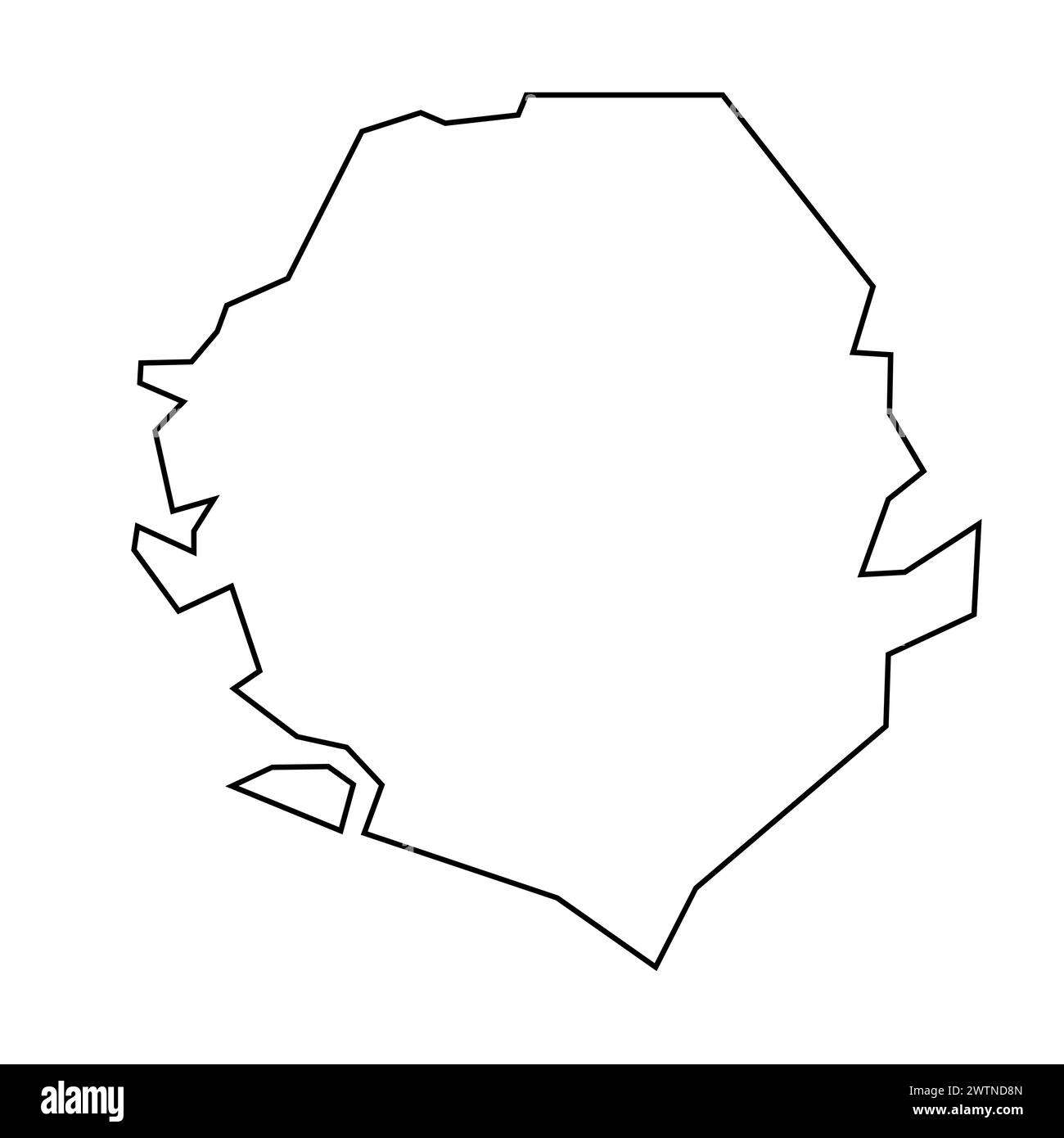 Sierra Leone Country Thin Black Outline Silhouette Simplified Map