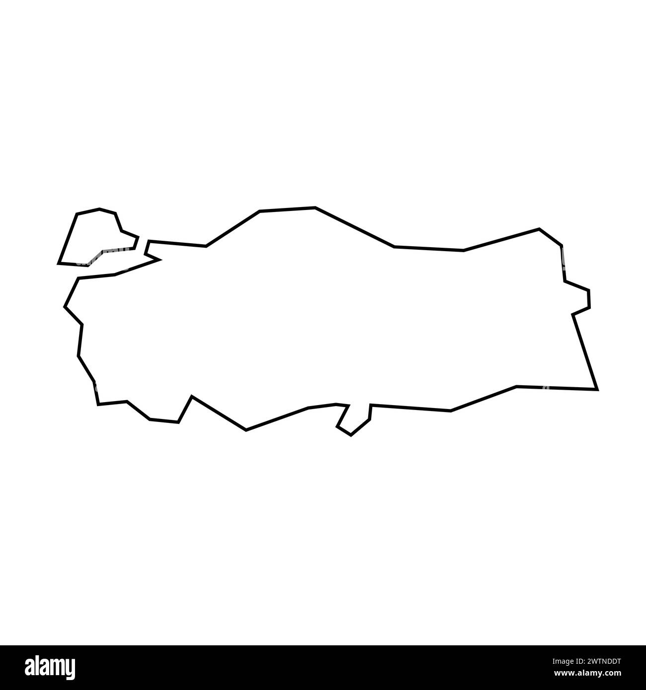 Turkey Country Thin Black Outline Silhouette Simplified Map Vector