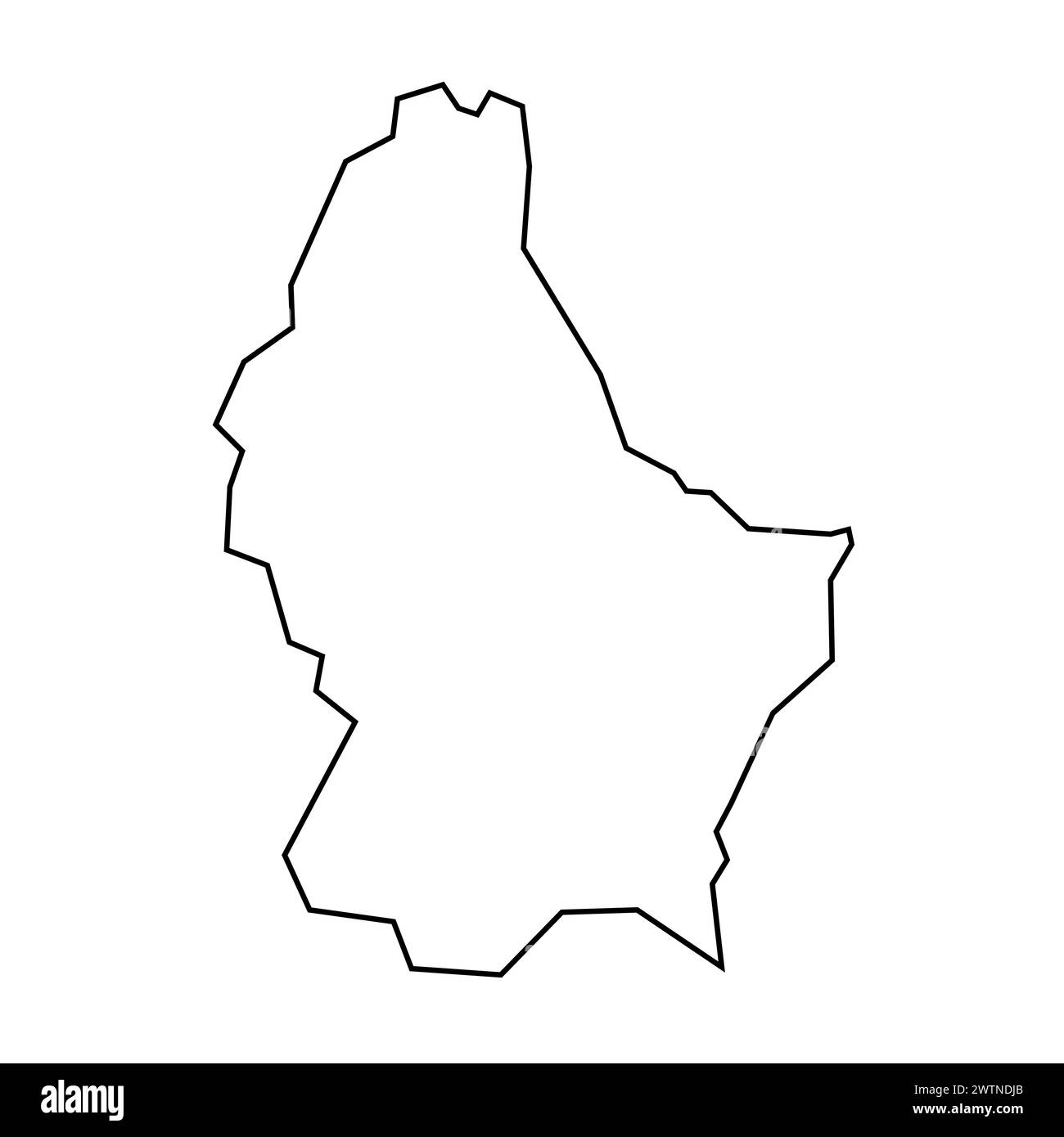 Luxembourg country thin black outline silhouette. Simplified map ...