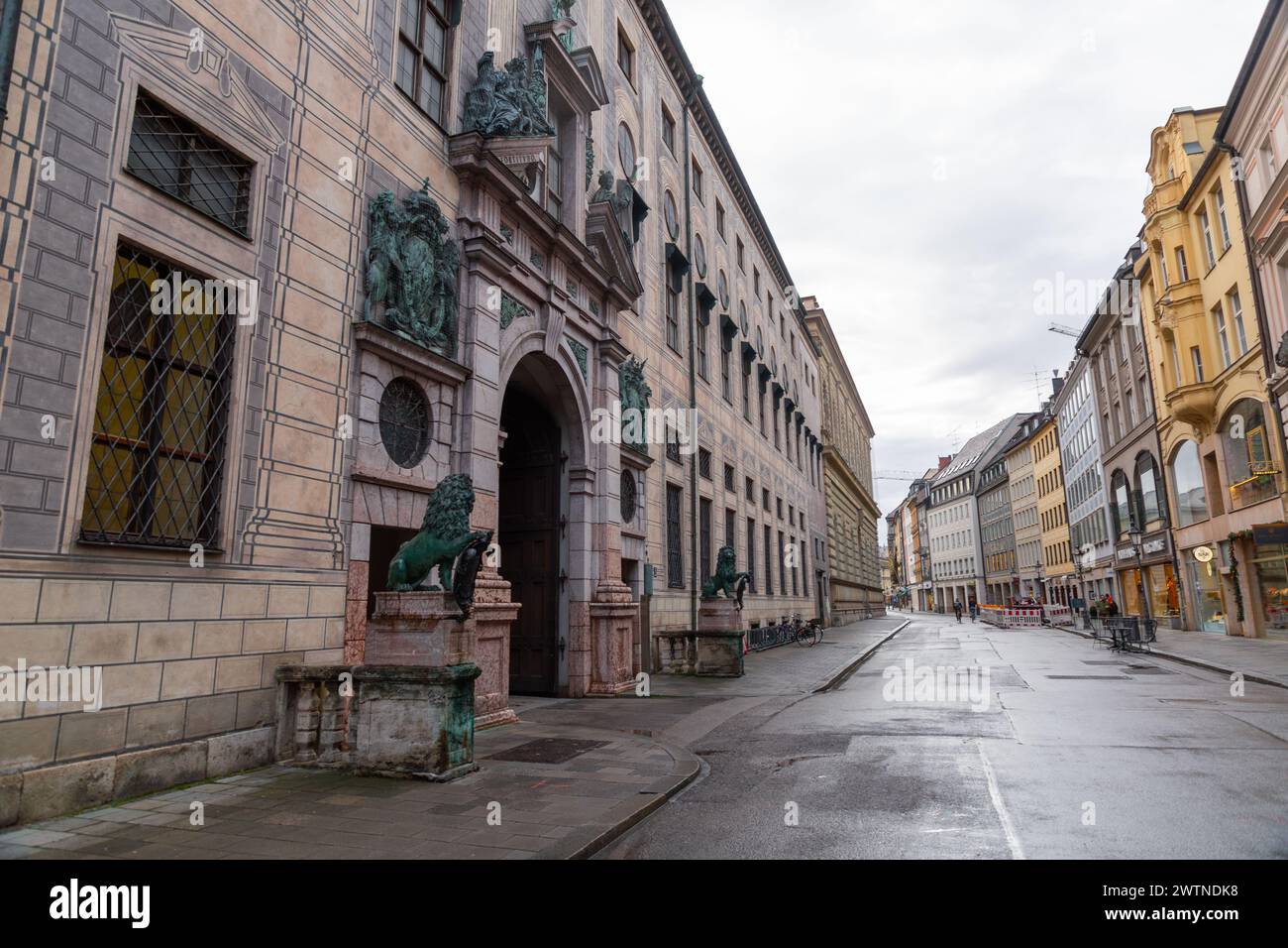 Munich, Germany - December 25, 2021: Typical architecture and street ...