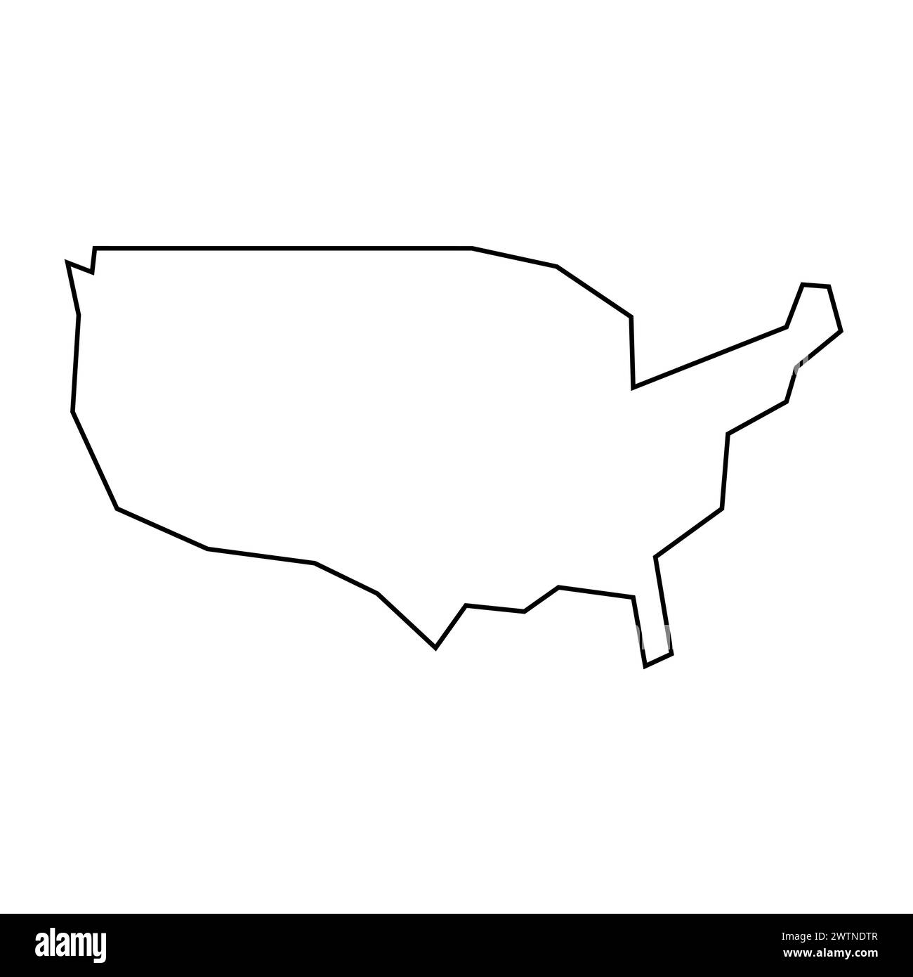 United States of America country thin black outline silhouette ...