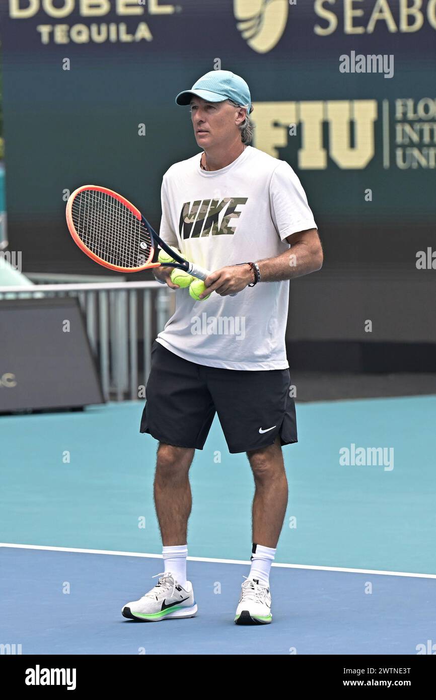 MIAMI GARDENS, FL - MARCH 18: Franco Davin is seen on the court during ...