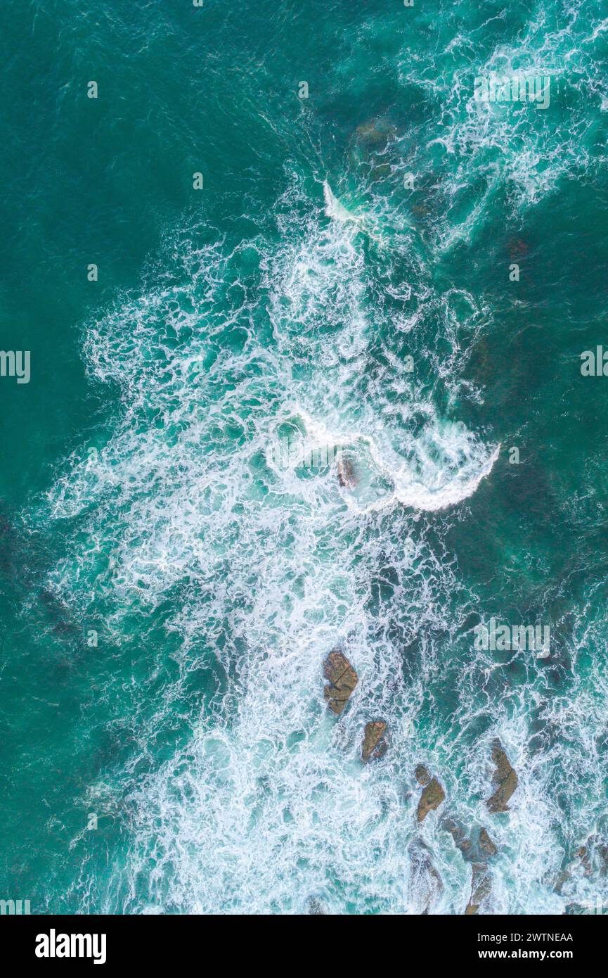 Aerial top view powerful waves hi-res stock photography and images - Alamy