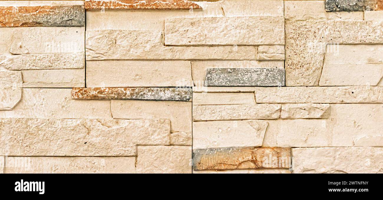 Stone beige material texture block pattern background Stock Photo - Alamy