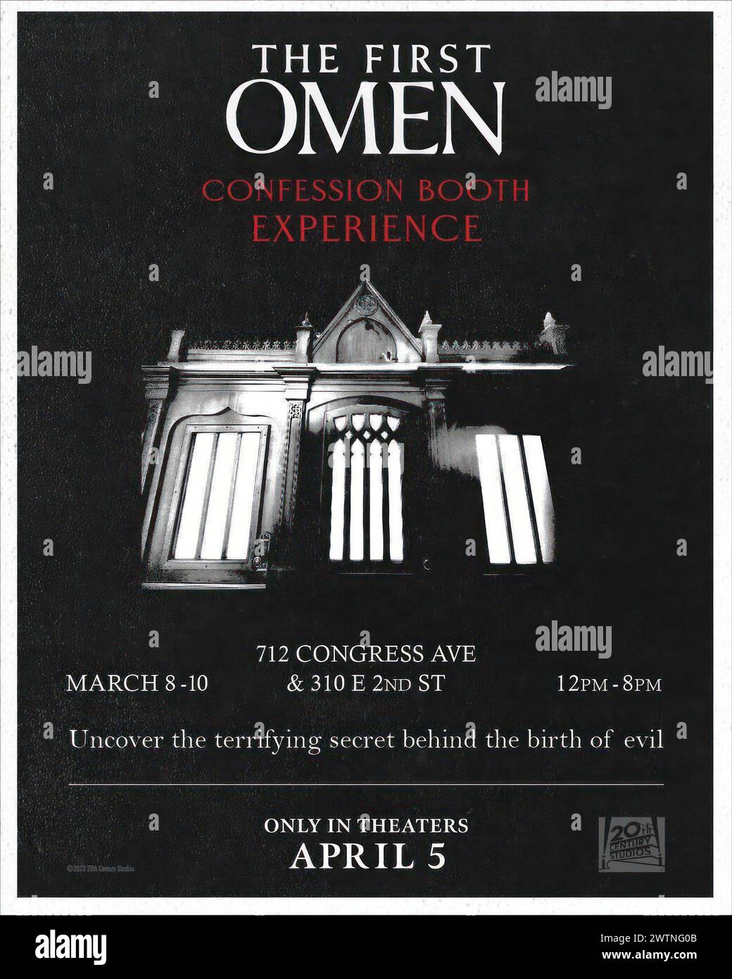 THE FIRST OMEN, special SXSW 'Confession Booth Experience' poster, 2024 ...