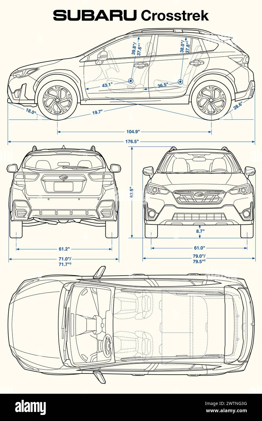 Subaru Crosstrek 2021 Car Blueprint Stock Vector Image & Art - Alamy
